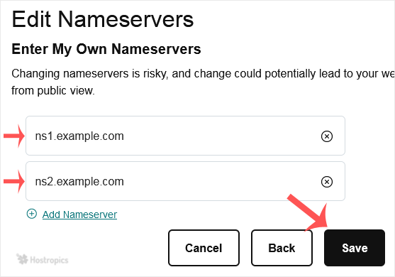 How to Update the DNS Nameservers at GoDaddy - Knowledgebase - Hostropics